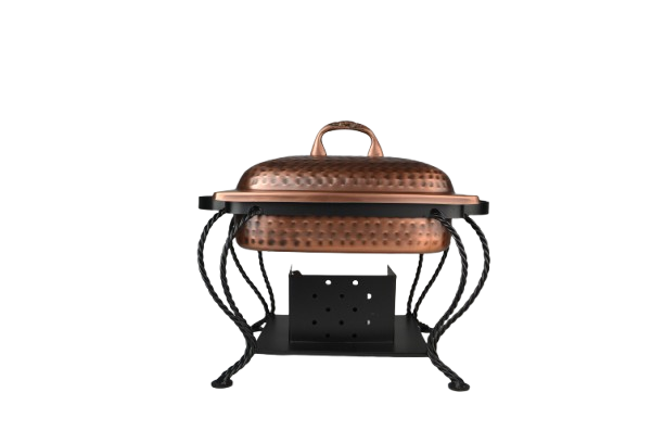 4 Qt Rectangular Burnt Copper Chafer | AM PARTY RENTALS